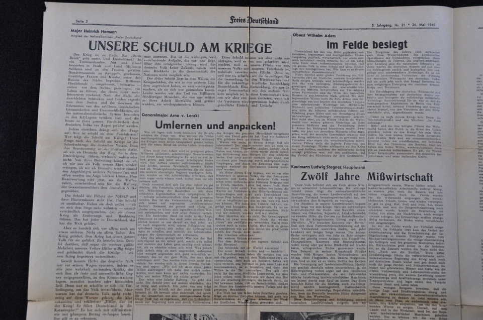 Original WWII Red Army Newspaper Freies Deutschland BERLIN 1945 - RARE ...