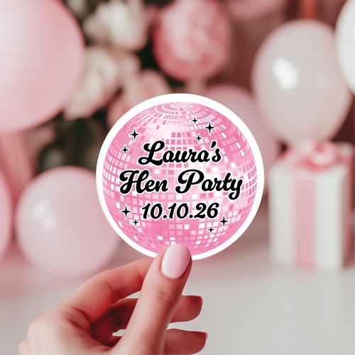 Team Bride Hen Party Stickers – Beautiful Clear Circle Labels for ...
