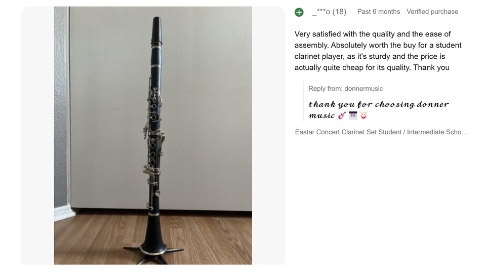Eastar Concert Clarinet + Hard Case Student / Intermediate School Band ...