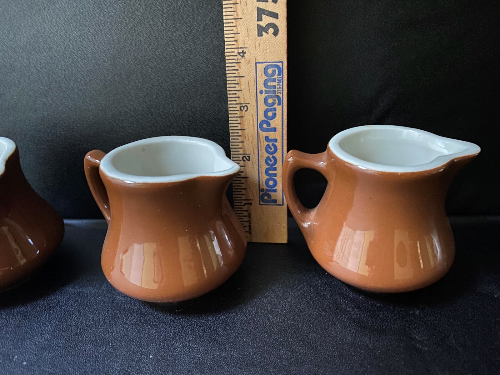 3 Vtg Hall's Small Brown Creamers " Made in USA" | eBay