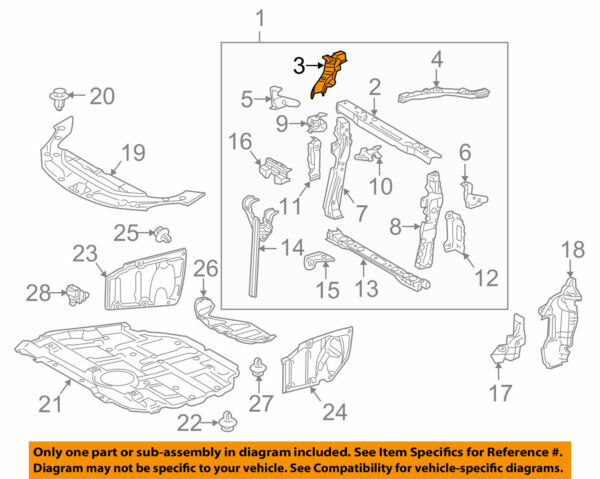 53202-76010 Toyota Support sub-assy, radiator, rh 5320276010, New ...