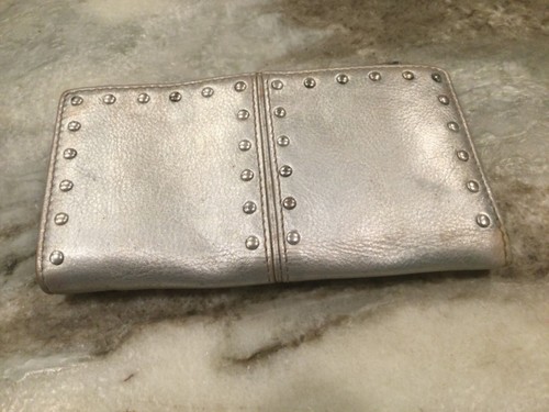 Michael Kors Silver Metallic Wallet with Rivets | eBay