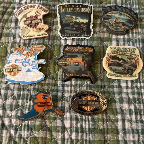 Lot of 8 Alaska Harley Davidson Motorcycles Dealership Pins Vintage ...
