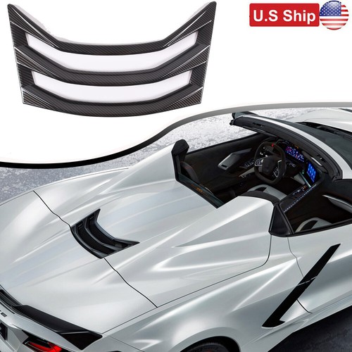 ABS Carbon Fiber Rear Hood Scoop Air Vent Cover Trim For Corvette C8 ...