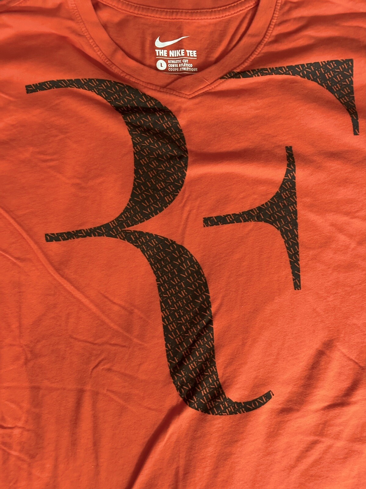 Roger Federer Repeat RF Logo Nike T-Shirt Mens Size Large Orange | eBay
