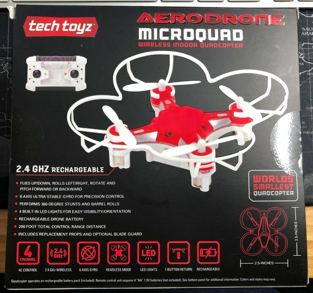 Tech Toyz Worlds Smallest Aerodrone MicroQuad Wireless Indoor ...