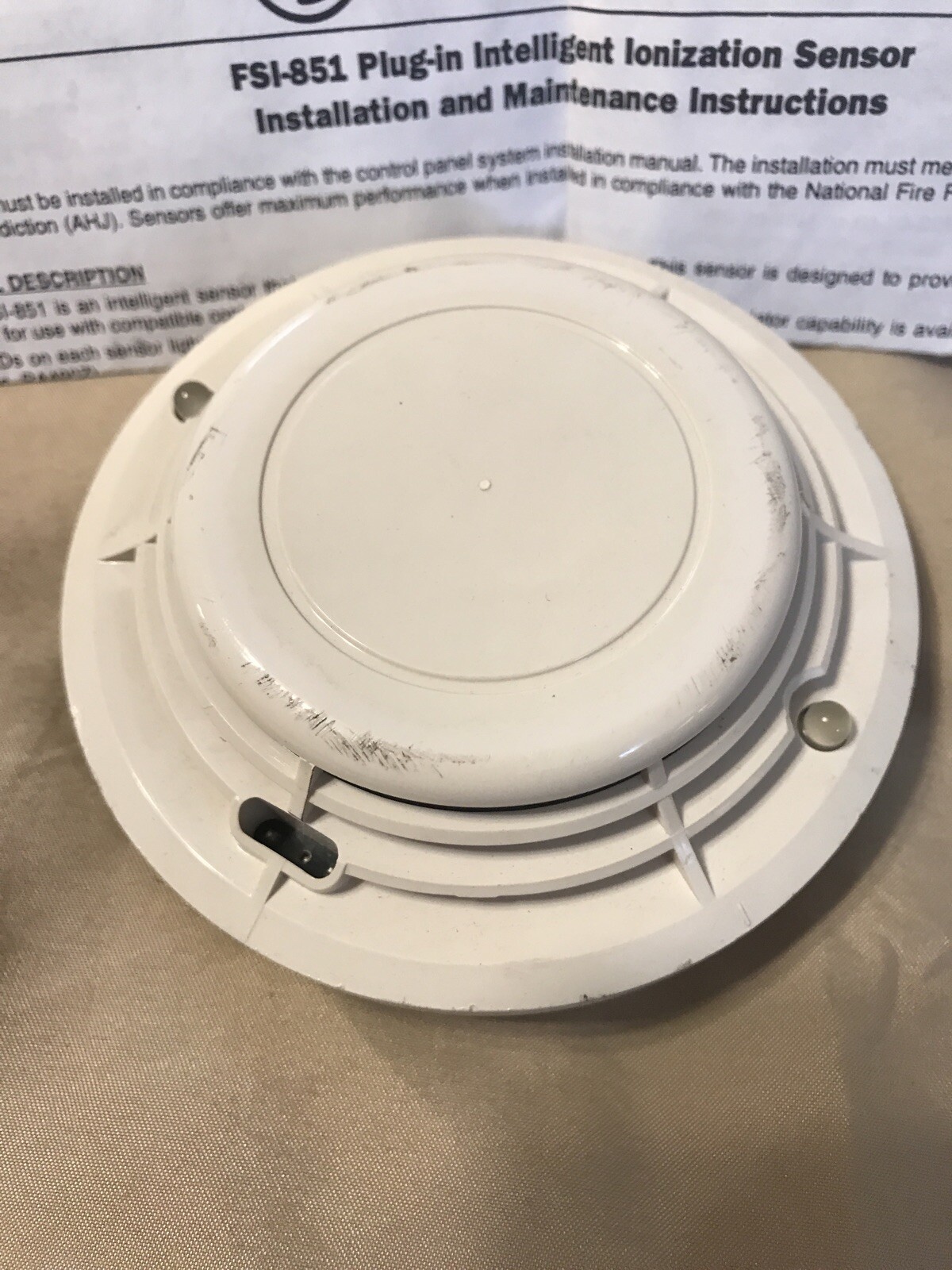 Notifier FSI-851 Ionization Addressable Smoke Detector Only Fire Alarm ...