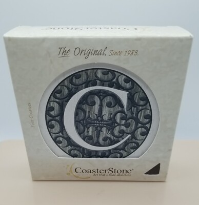 Set Of 4 Coasterstone Monogram "C" Absorbing Coasters | eBay