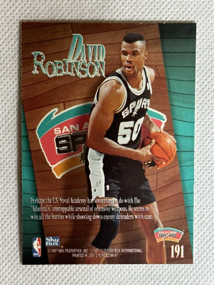 1996-97 SkyBox Z Force David Robinson #191 Zuperman Basketball Card ...