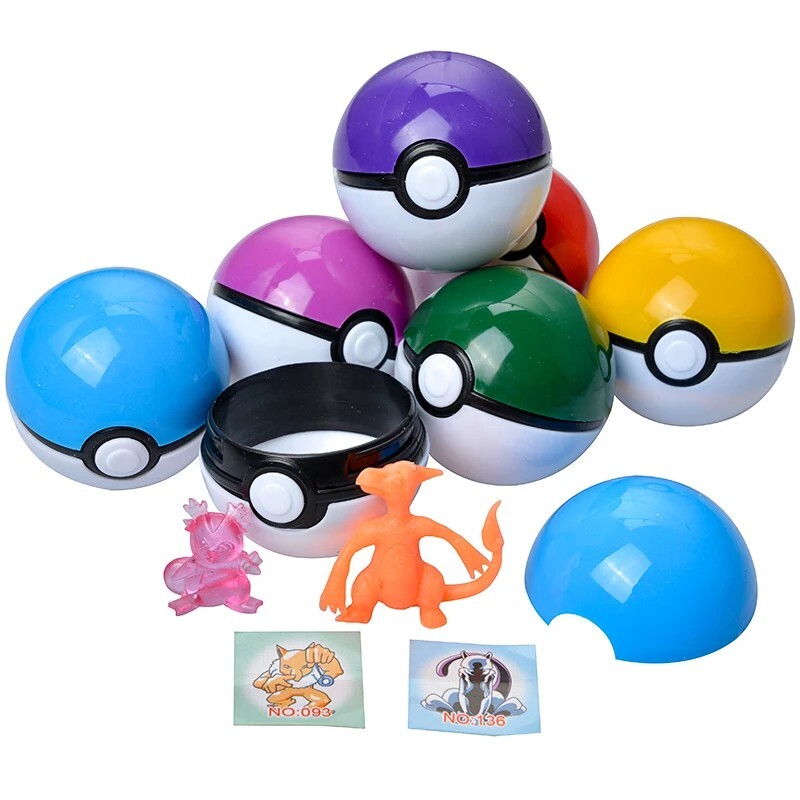24 Mini 2” Pokeballs with 24 Random Action Figures Kids Bday Party Gift ...
