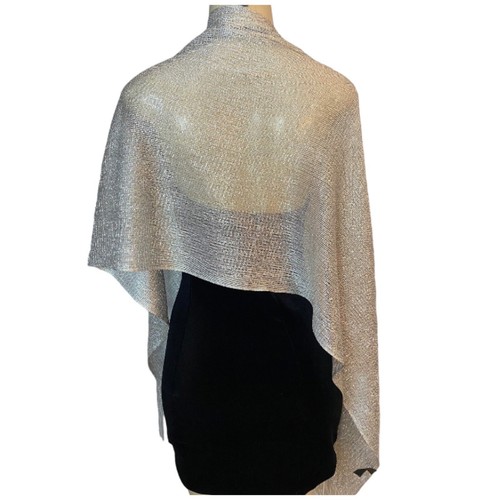 Metallic Silver Scarf Fringe RN# 73945 Fringed Wrap Scarf ...