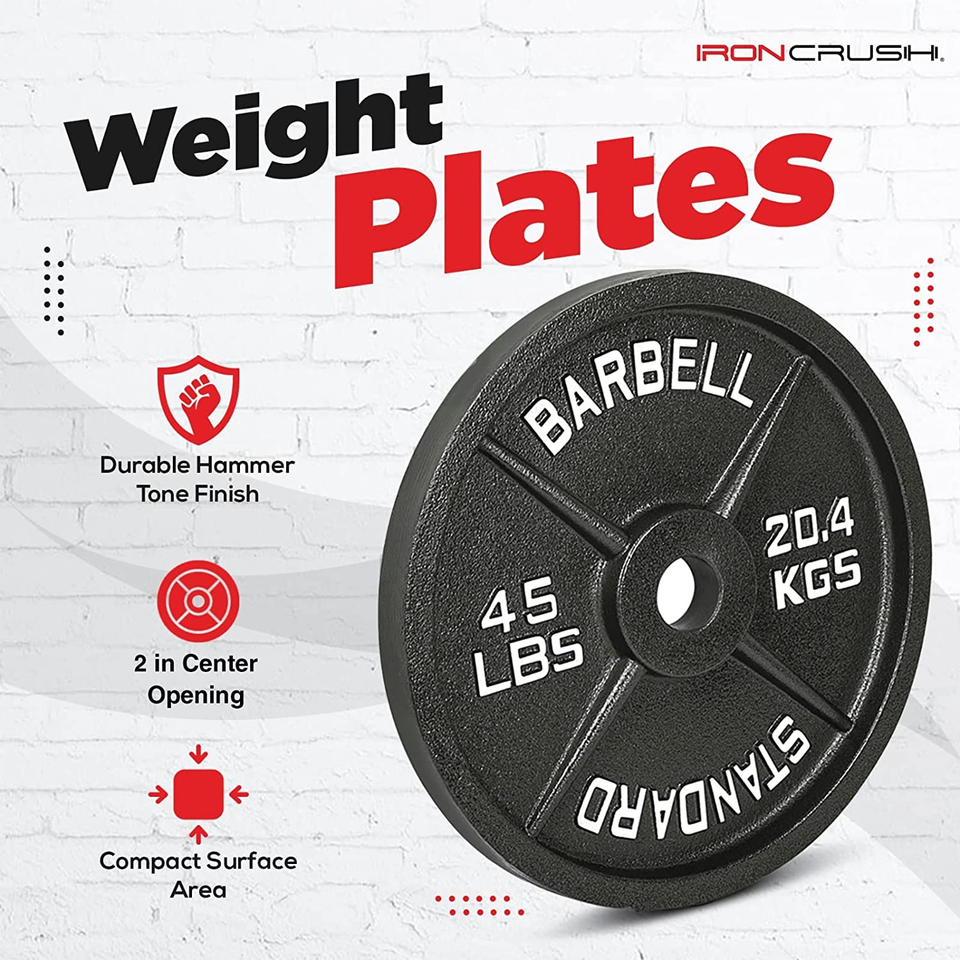 Cast Iron Olympic Weight Plates – Free Weights with 2-Inch Hole & Anti ...