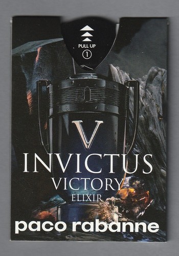 Carte publicitaire puffer - Invictus Victory Elixir de Paco Rabenne | eBay