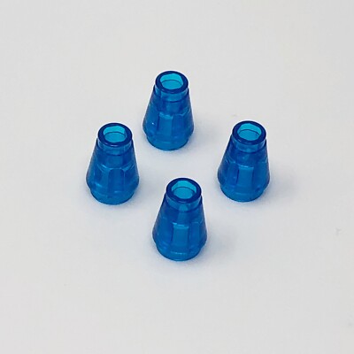 4589b LEGO Parts Cone 1x1 w/ Top Groove TRANSPARENT DARK BLUE (4) | eBay