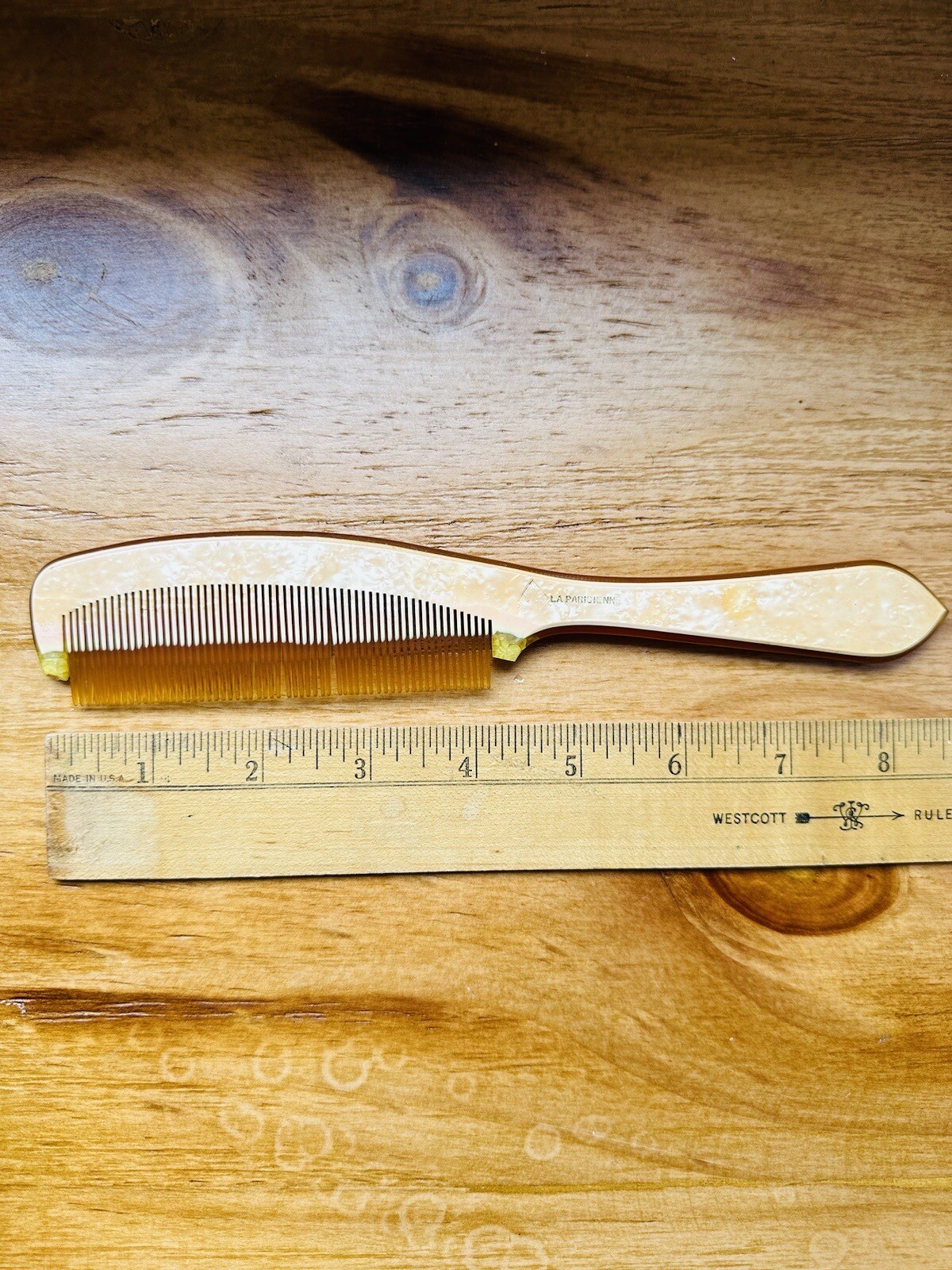 1920’S Art Deco Celluloid La Parisienne Hair Comb FRA… - Gem