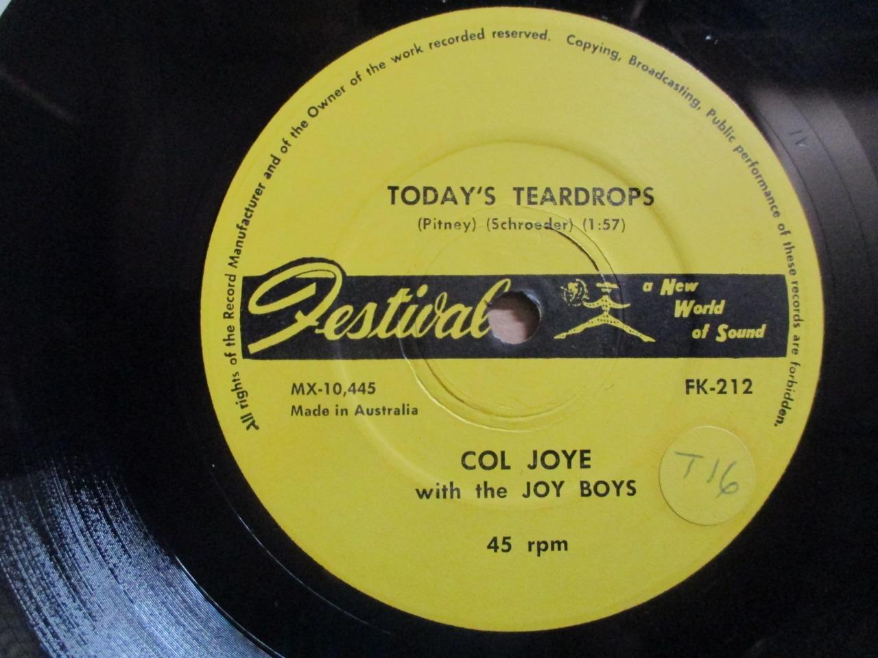 Col Joye with the Joye Boys, Today's Teardrops, rare Aust press | eBay