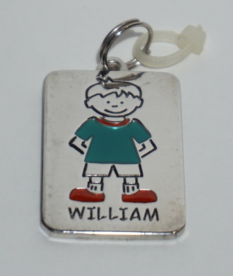 Kids Name Tag Ganz Charms ID Zipper Pulls Silver Key Ring Boys Girls ...
