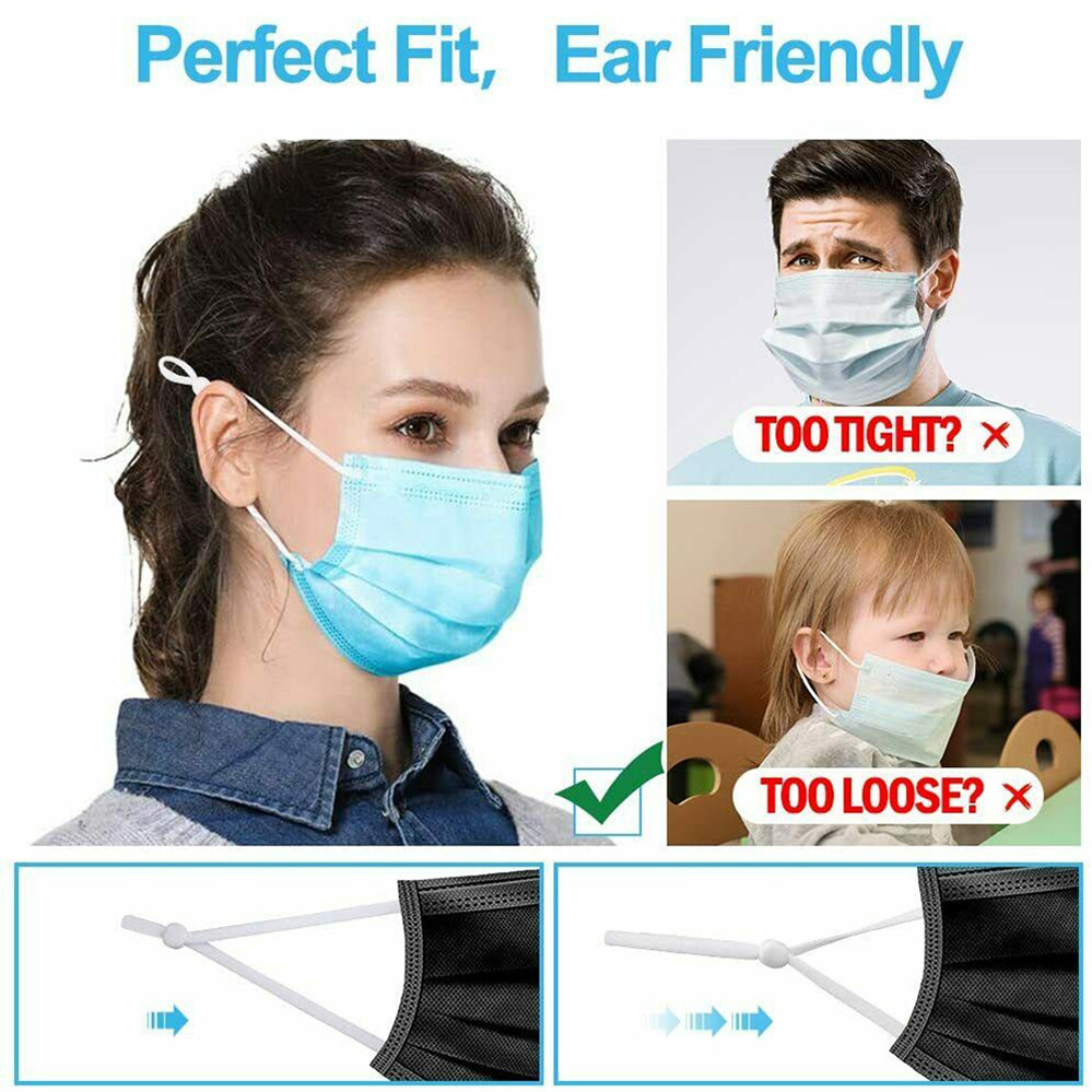 100PC Elastic Cord For Face Mask Sewing Craft Strap Adjustable white ...