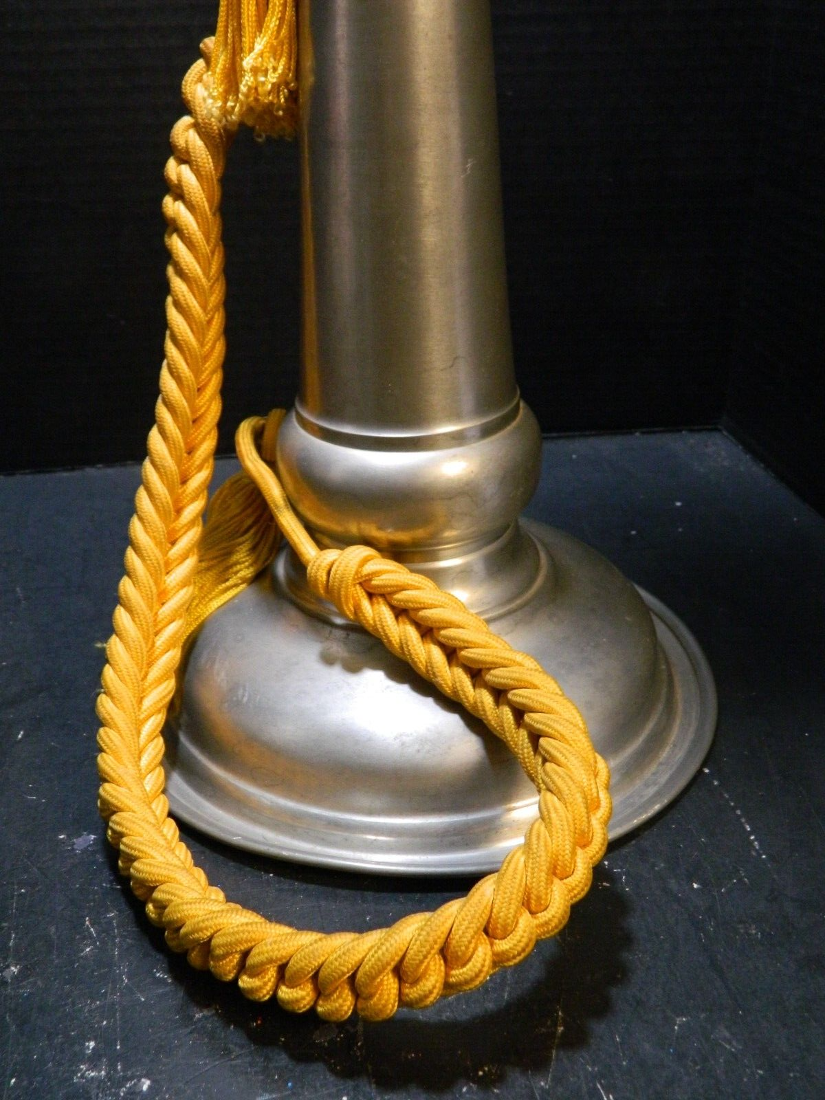 Antique Fireman's Pewter Parade / Presentation Speaking Horn w/ Gold ...