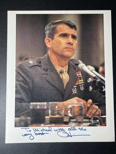 Vintage USMC Lieutenant Colonel Oliver North Inscribed & Signed Photo ...