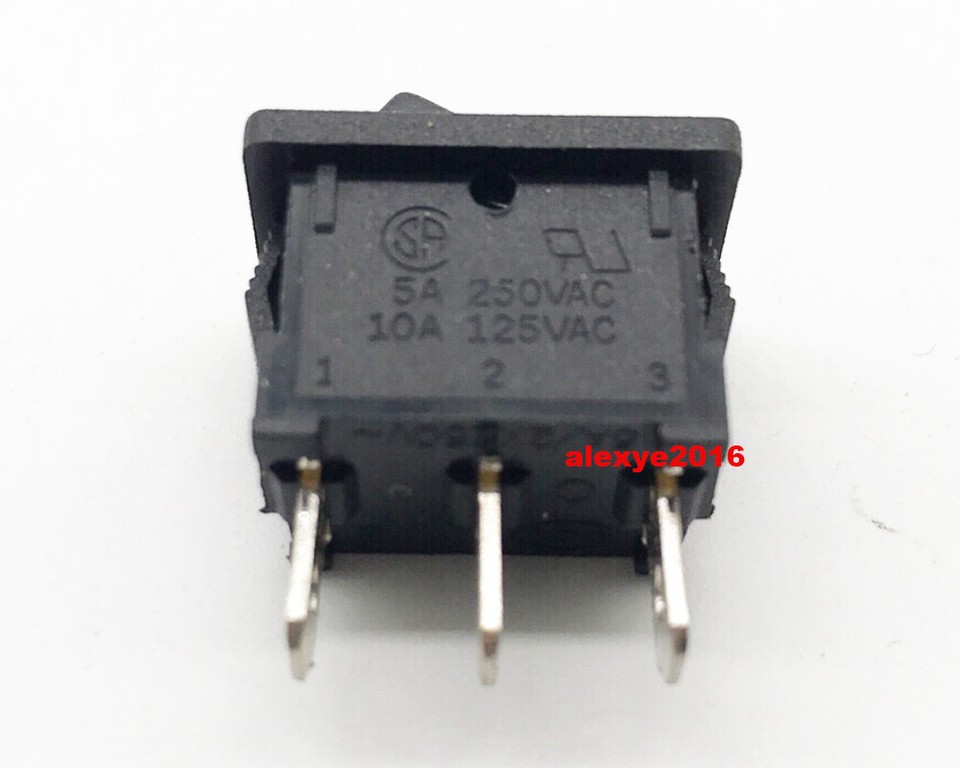 PRONIC BR Rocker Switch 3 Pins 2 Positions Momentary 6A 250VAC T85 Self ...