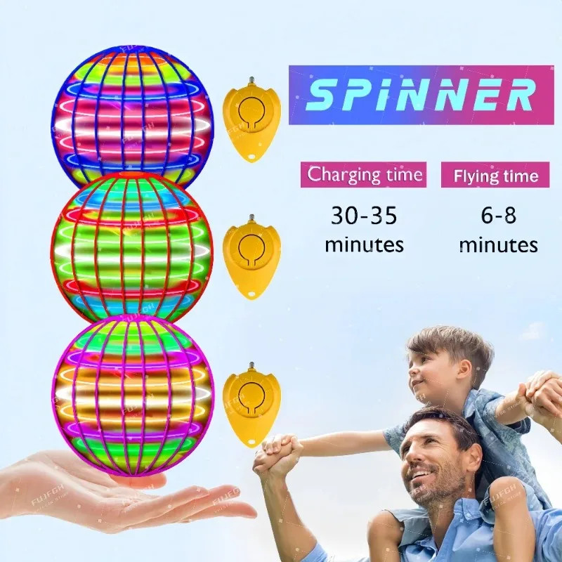 Spinning Ball Black Technology Flying Ball Magic LED Light Spinning ...