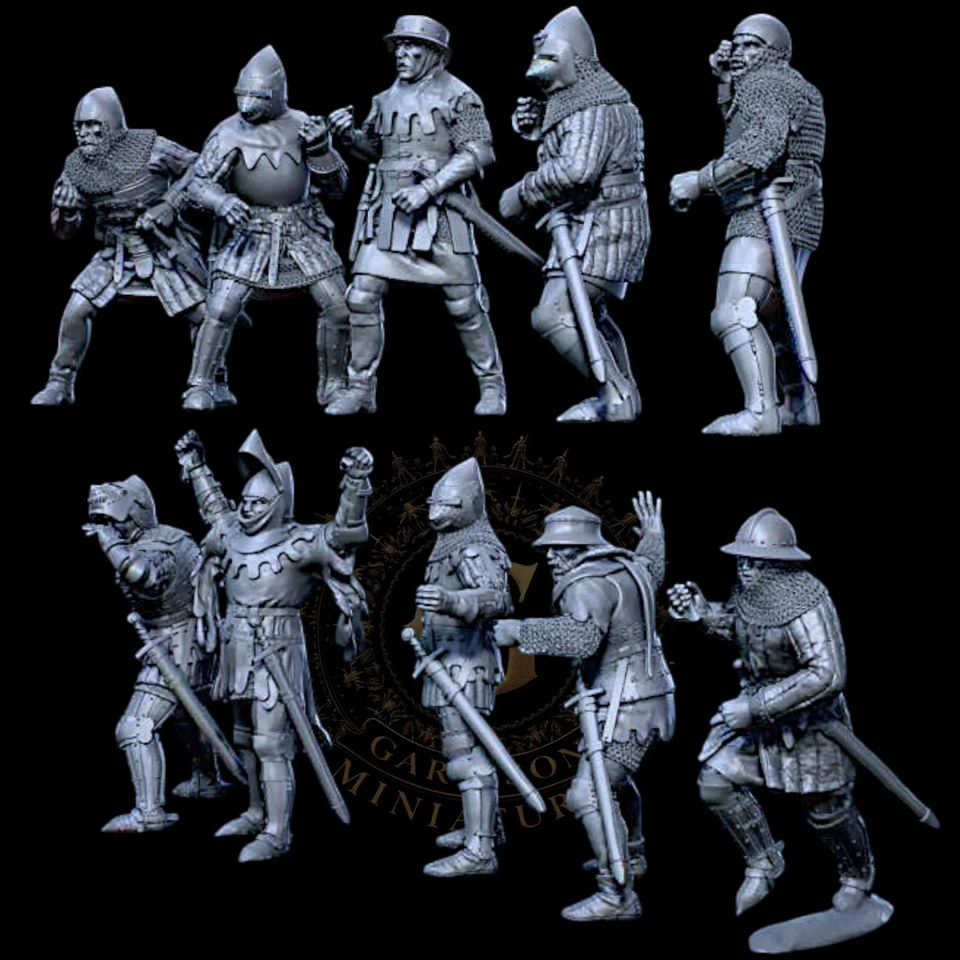 Medieval Men at Arms 2-Handed Weapons 28mm X 10 Figures Reconquista ...