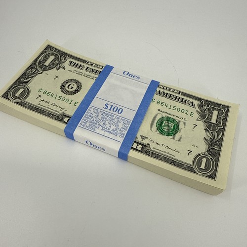 2017 A Chicago 100 BEP Strap Consecutive Sequential $1 Federal Reserve ...