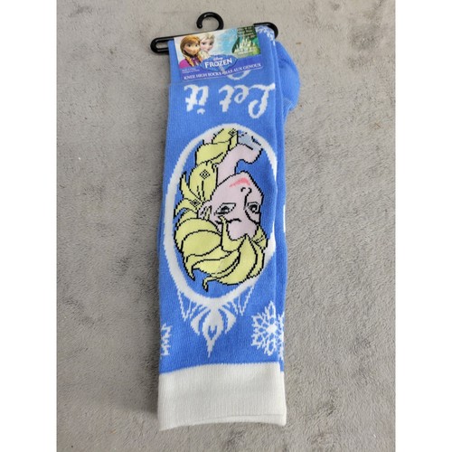 Disney Frozen Elsa Let It Go Knee High Socks Size Girls Shoe Size 4-10 ...