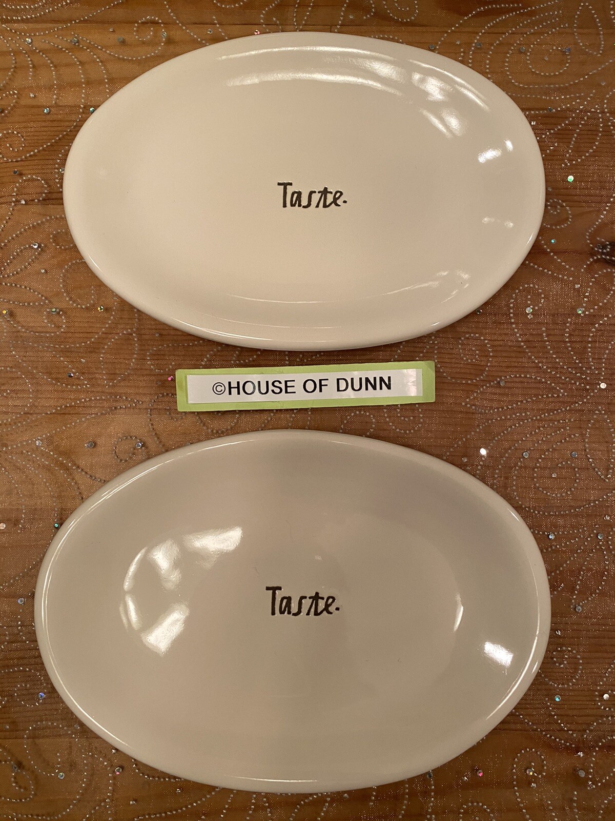 Rae Dunn Taste. Oval Plates Script Cursive Snack Appetizer Dessert ...