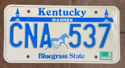 Kentucky 1993 WARREN COUNTY License Plate # CNA 537 | eBay