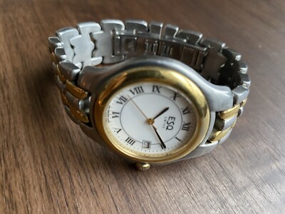 RARE Vintage ESQ Stainless Steel Two Tone SWISS MADE Watch Needs ...