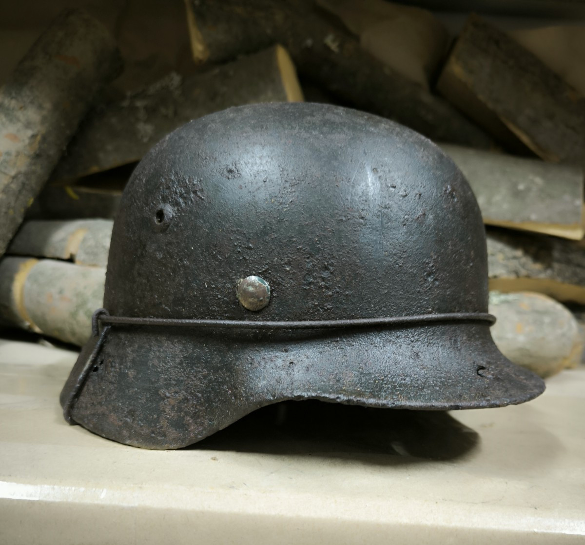 WW2 M40 German Helmet WWII M40 Combat helmet Original Paint Free ...