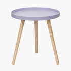 Lavender Round Scandi Wooden End Tables For Living Room Tripod Legs ...