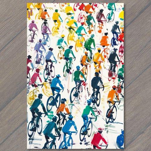 Art Print Bicycle Collage Riding Bikes Funny Cute Strange Wheels Fun ...