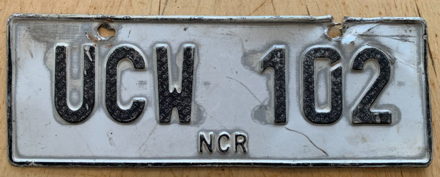 PHILIPPINES NCR NATIONAL CAPITAL REGION LICENSE PLATE " UCW 102 ...