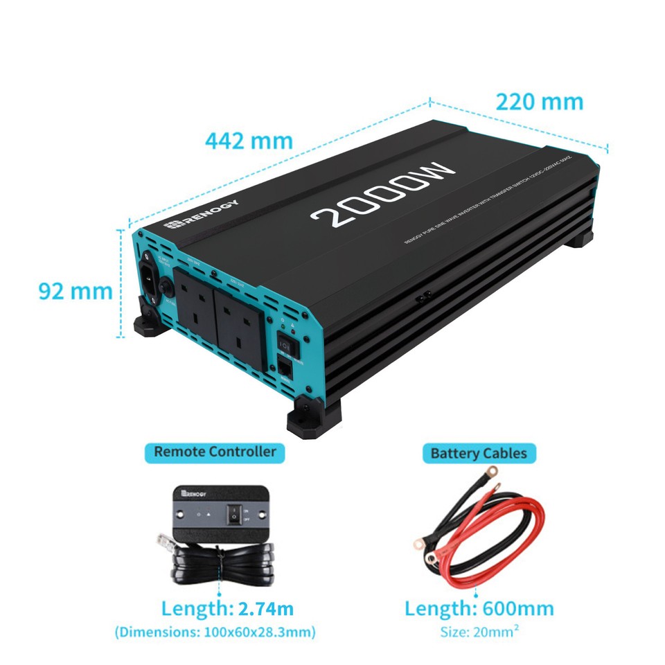 Renogy 2000W Solar Inverter Pure Sine Wave Power 240V-Refurbished | eBay UK