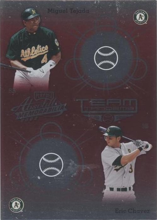 2002 Playoff Absolute Memorabilia - Team Tandems Miguel Tejada, Eric ...