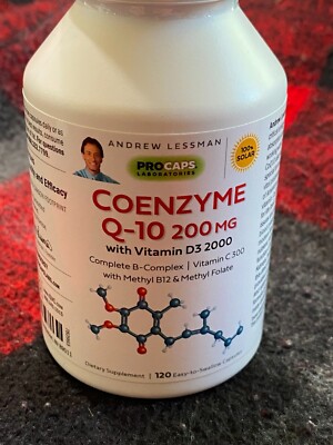 Andrew Lessman CoEnzyme Q-10 200 MG with D3 2000 IU 120 Capsules Exp 02 ...