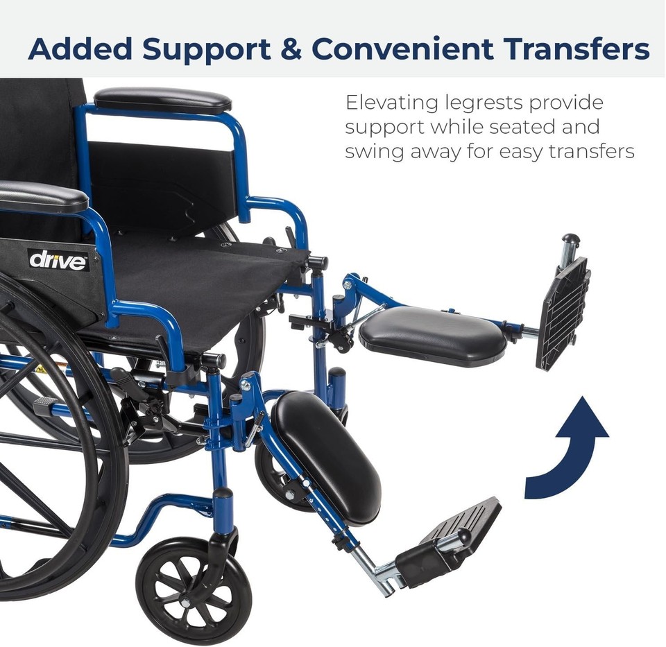 Streak Wheelchair with Flip Back Desk Arms, Elevating Leg Rests, 16 ...