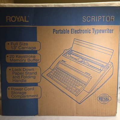 NEW - Royal Scriptor Portable Electronic Typewriter - 13" White ...