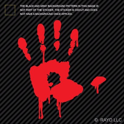 Bloody Handprint Zombie Sticker Die Cut Decal zombies apocalypse ...