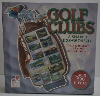 NEW Golf Clubs Shaped Jigsaw Puzzle - Famous USA Courses 500+ Pieces 14 ...
