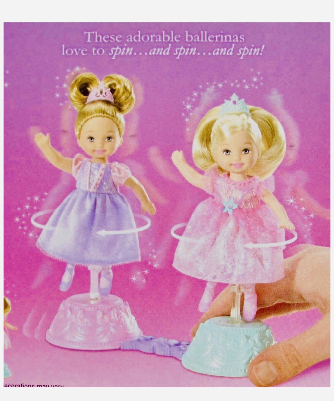 Barbie Spinning Ballerinas Kelly Dolls w 2 Dolls & Spin Stand Rare New ...