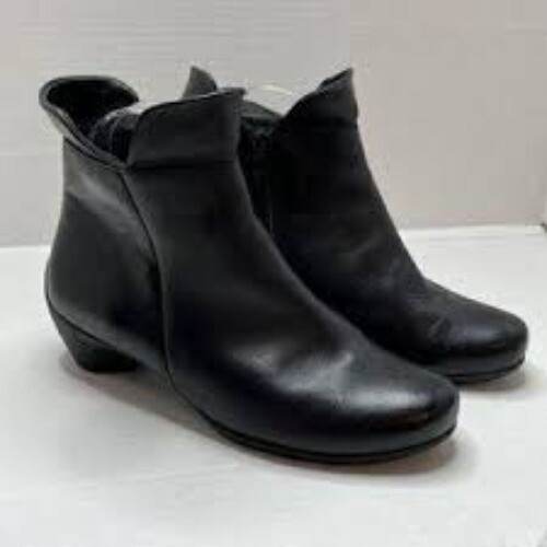 Ecco Sculptured Folded Ankle Cuff Black Soft Leather … - Gem