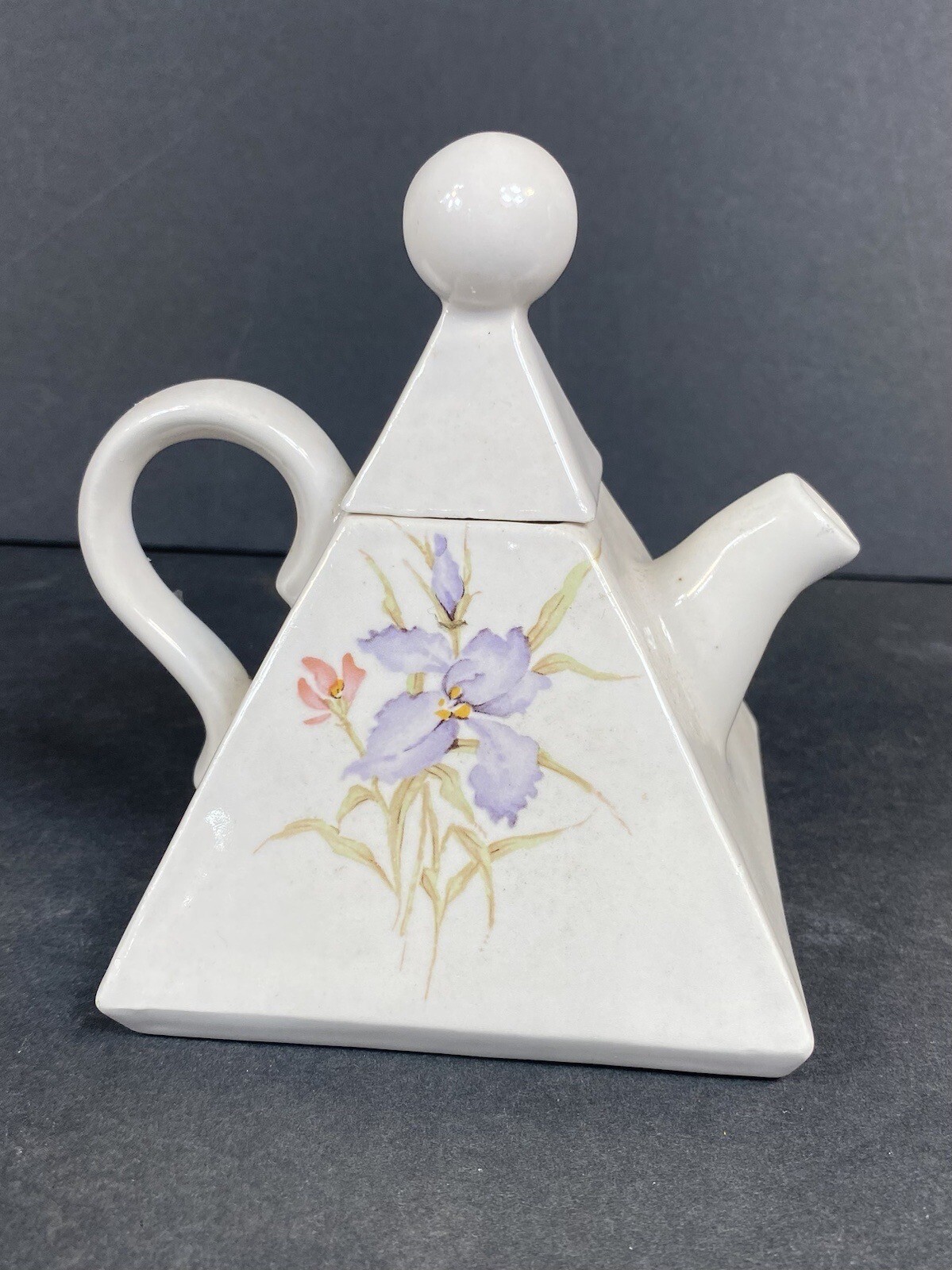 Pyramid Shaped Tea Pot Floral Detail | eBay