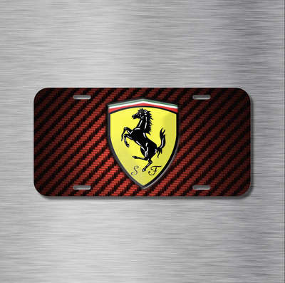 Ferrari Vehicle License Plate Front Auto Tag Red Carbon Fiber NEW 812 ...