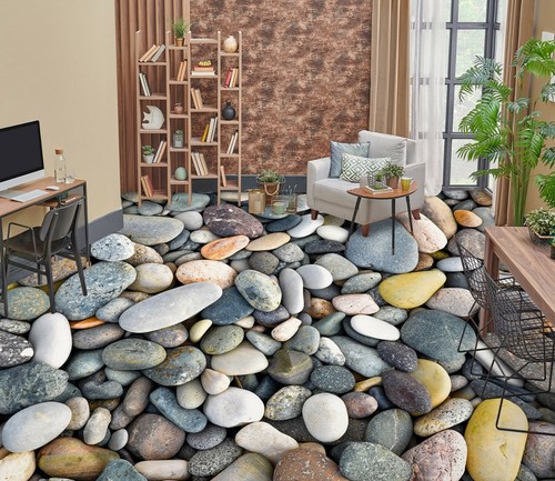 3D Grey Stone 22564NA Floor WallPaper Murals Wall Print 5D AJ WALLPAPER ...