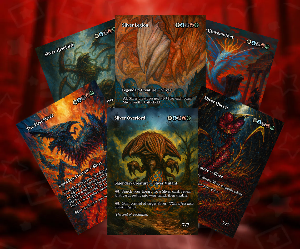 6 Commander Sliver Cards MTG - Alt Art Custom Game Cards Foil | eBay