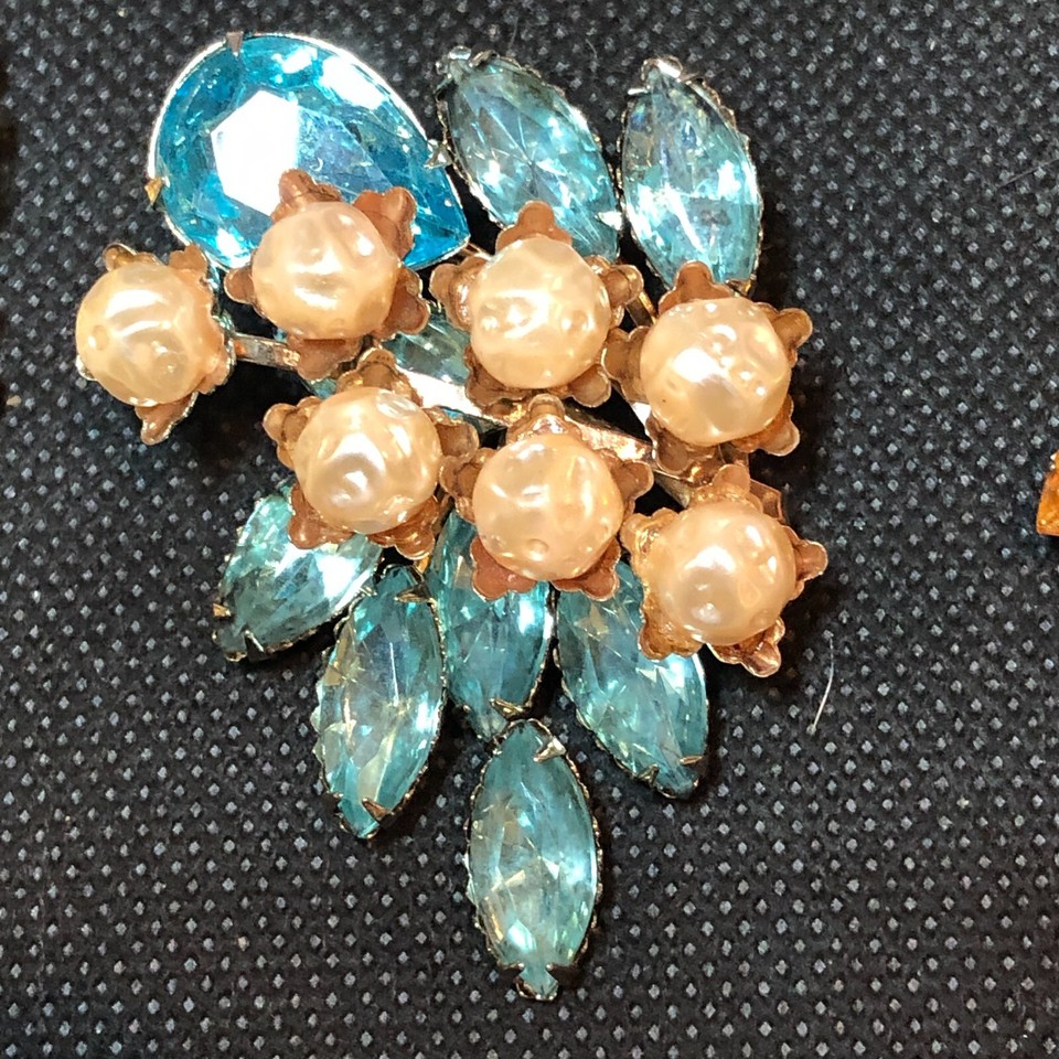 PINS BROOCH VINTAGE COSTUME LOT HIGH END CRYSTAL RHINESTONE #33Z | eBay